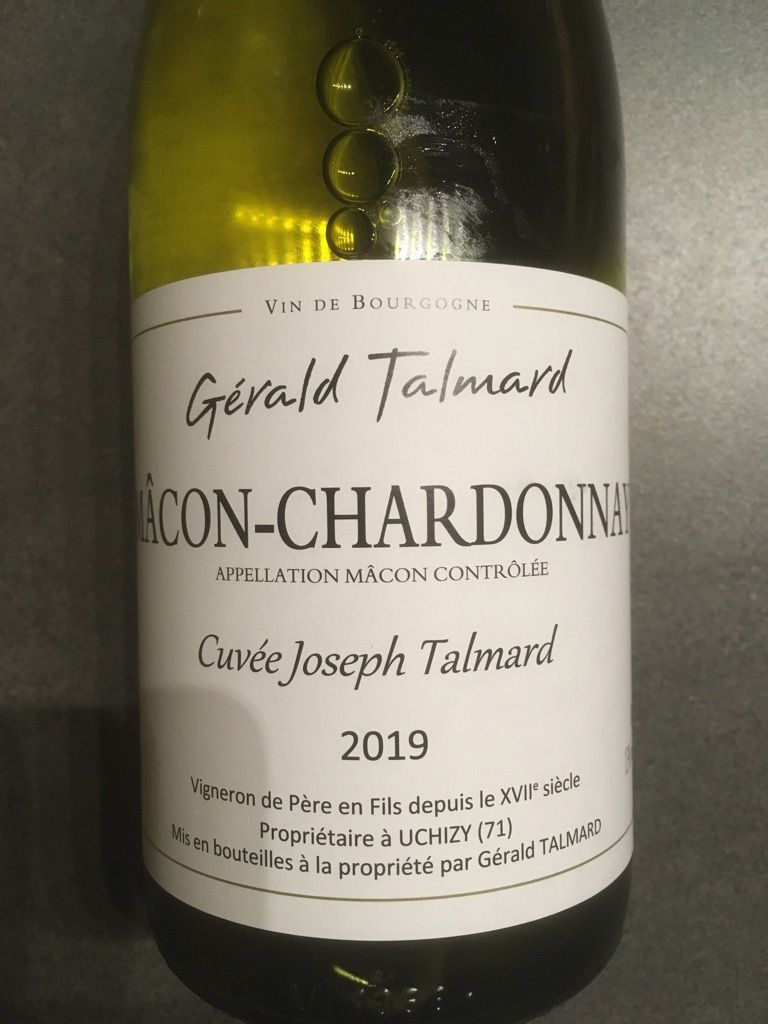 2019 Gérald Talmard Mâcon-Chardonnay Cuvée Joseph Talmard, France ...