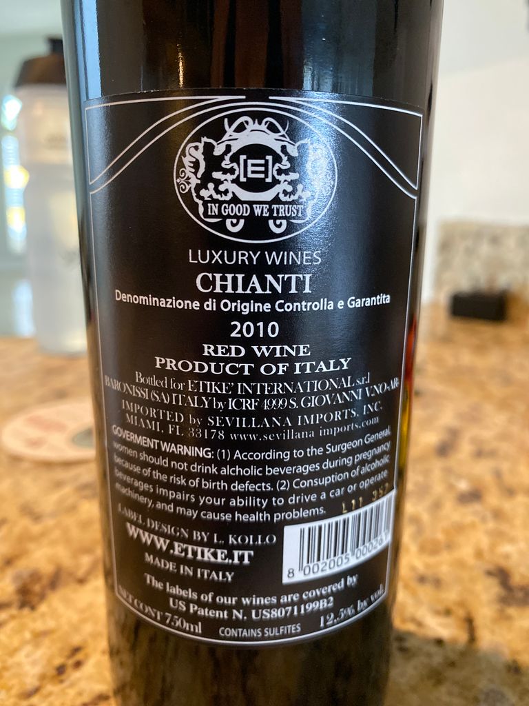 2010 Etike International Chianti Orgoglio, Italy, Tuscany, Chianti ...