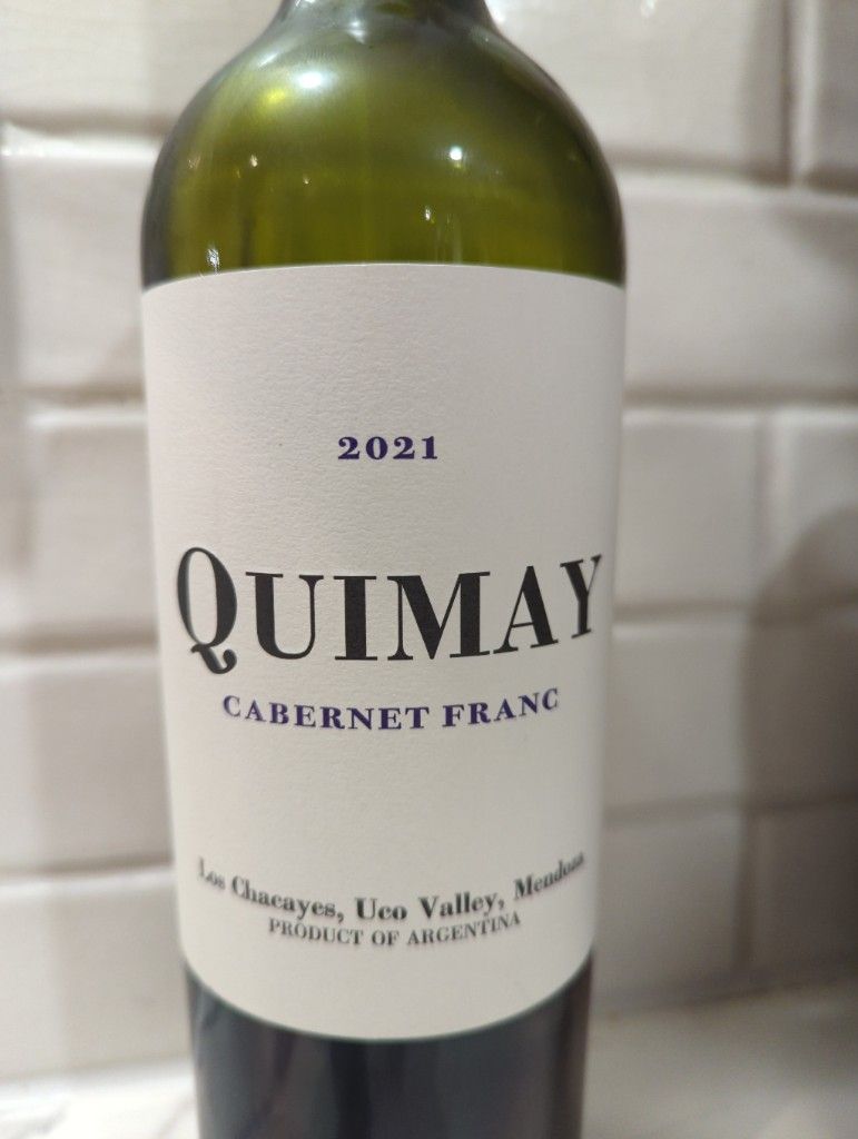 2021 Quimay Cabernet Franc, Argentina, Mendoza, Valle de Uco, Chacayes ...