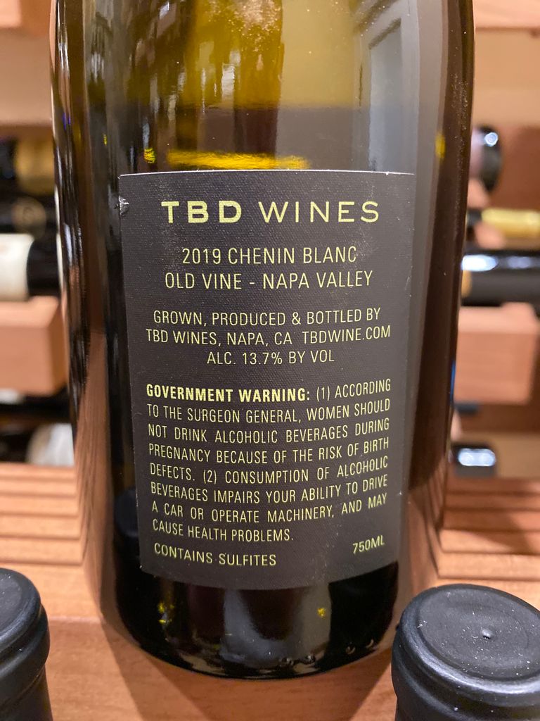 2020 TBD Wines Chenin Blanc, USA, California, Napa Valley - CellarTracker