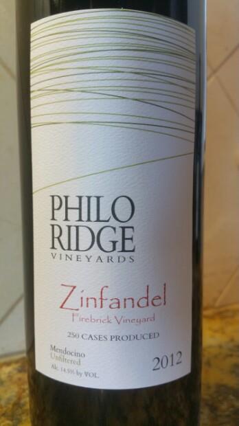 2014 Philo Ridge Zinfandel Firebrick Vineyards, USA, California, North ...