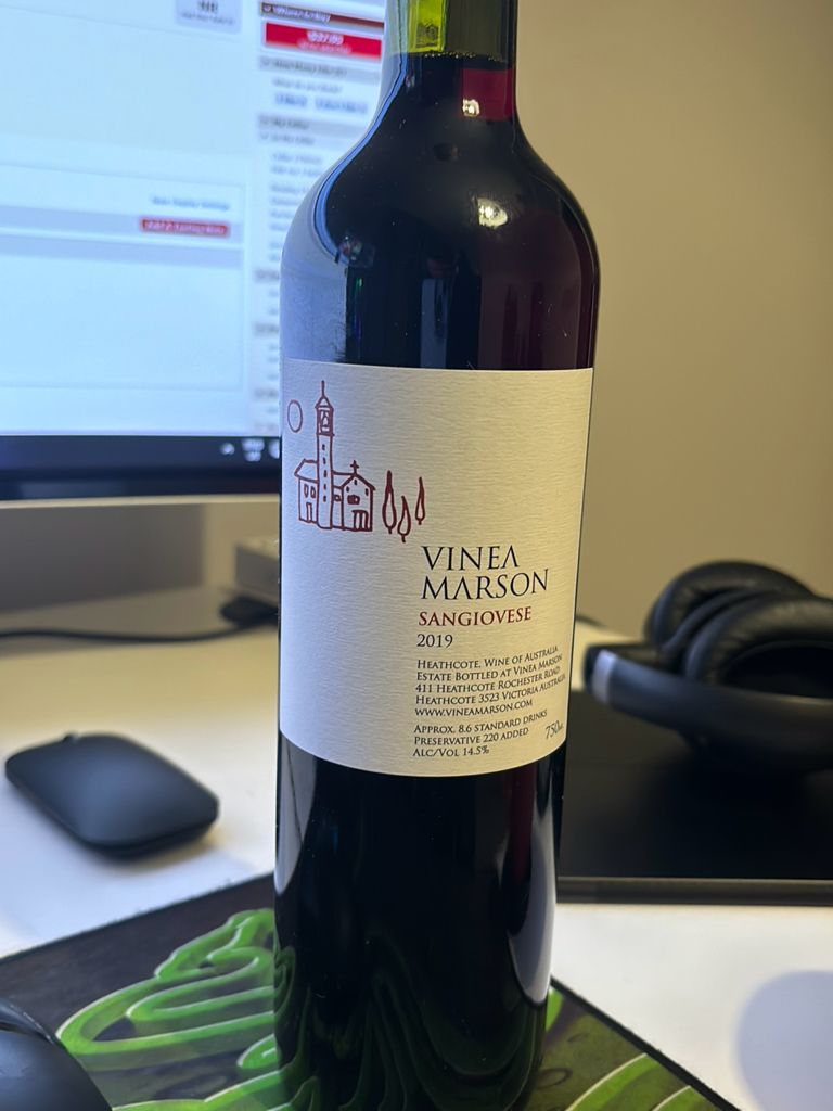 2019 Vinea Marson Sangiovese, Australia, Victoria, Central Victoria ...