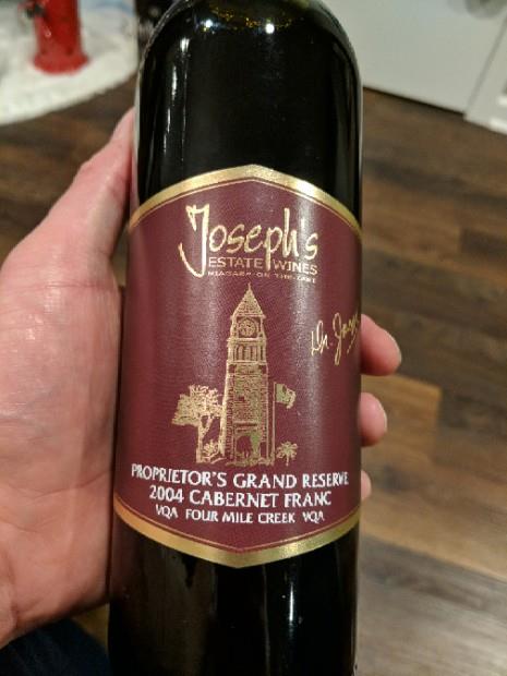 2004 Joseph's Estate Wines Cabernet Franc Proprietor's Reserve, Canada ...