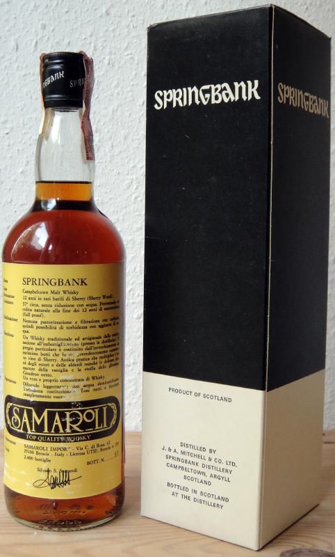 NV Springbank 12 Year Old 100° Proof (Imported by Samaroli) Single Malt ...