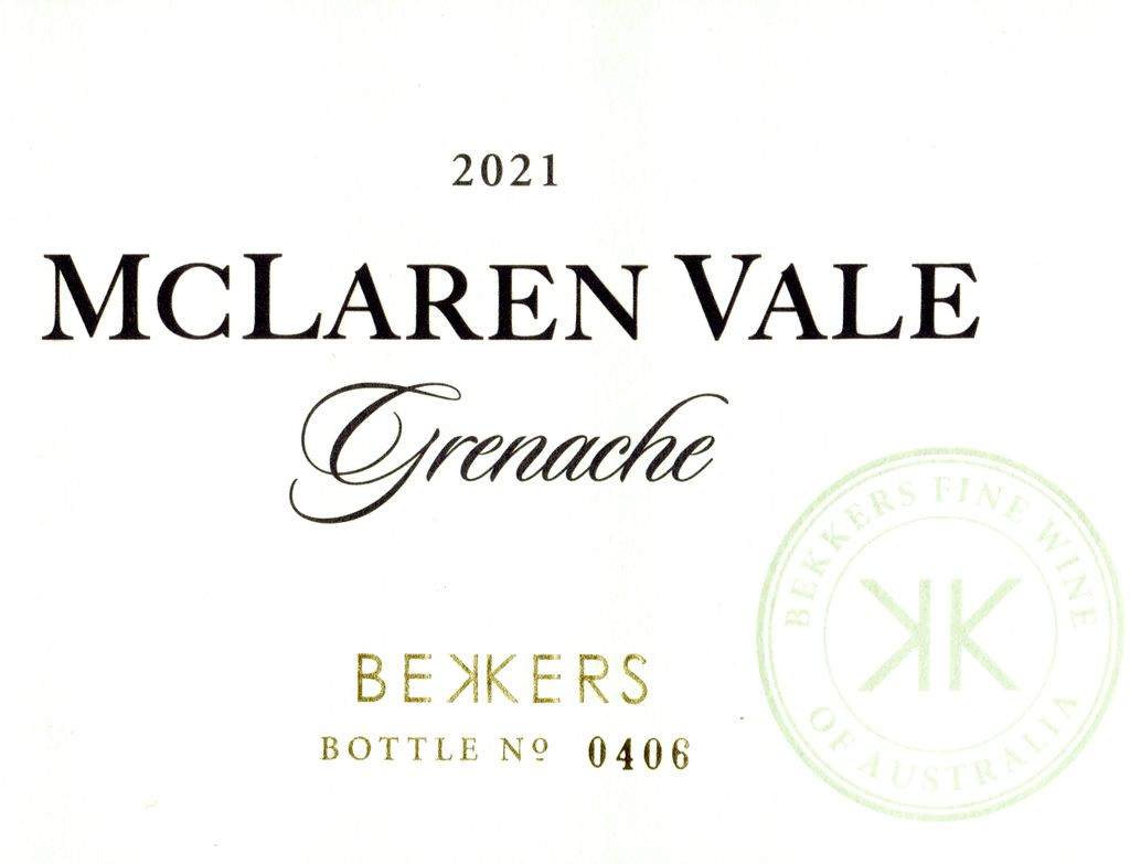 2021 Toby Bekkers Grenache, Australia, South Australia, Fleurieu ...