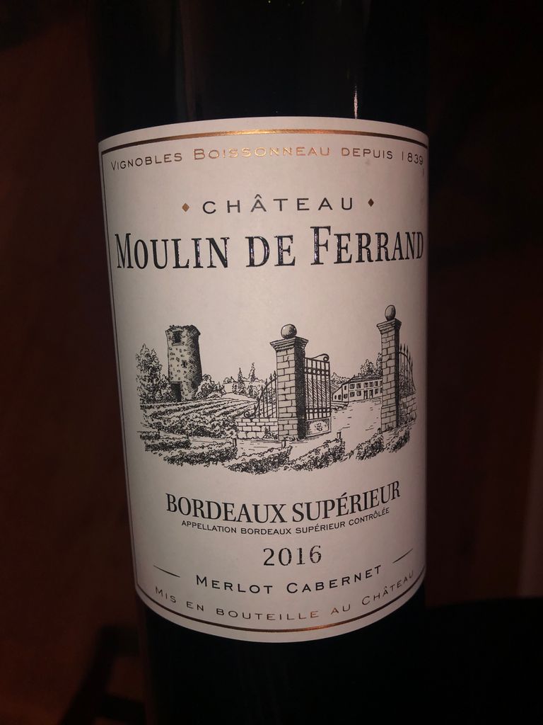 2016 Château Moulin de Ferrand, France, Bordeaux, Bordeaux Supérieur ...