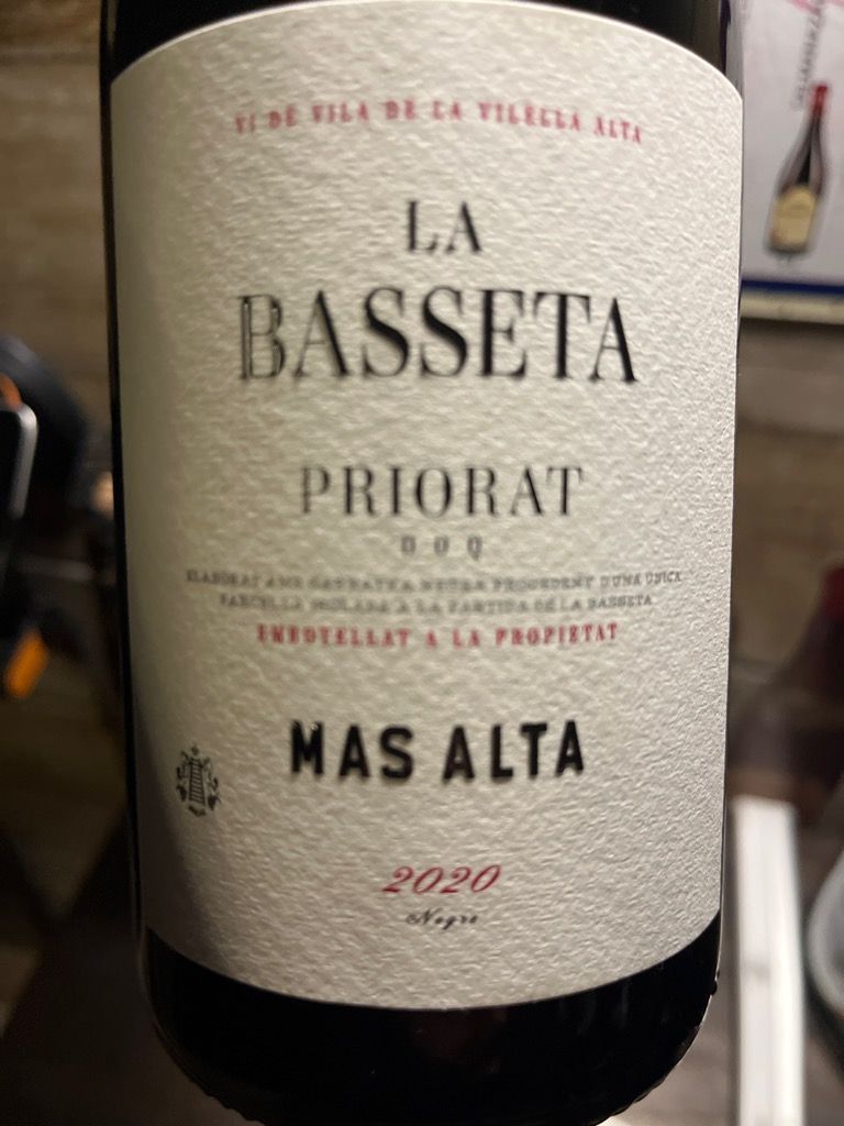2020 Bodegas Mas Alta Priorat La Basseta, Spain, Catalunya, Priorat ...
