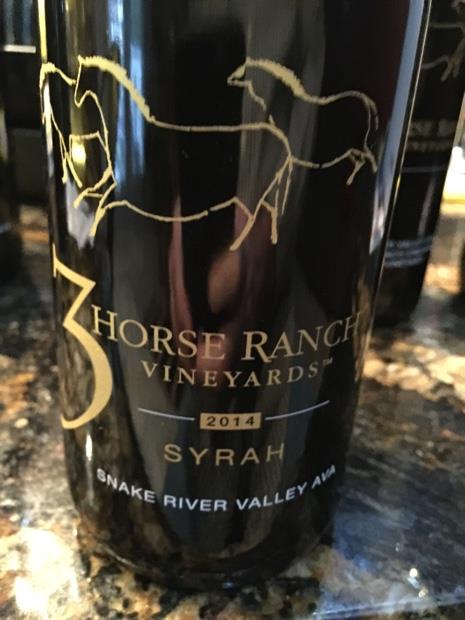 2014 3 Horse Ranch Vineyards Syrah Single Vineyard Eagle Foothills, USA ...