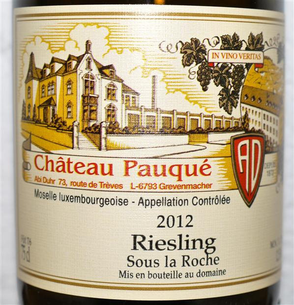 2013 Caves Albert Duhr (Château Pauqué) Riesling Sous la Roche ...