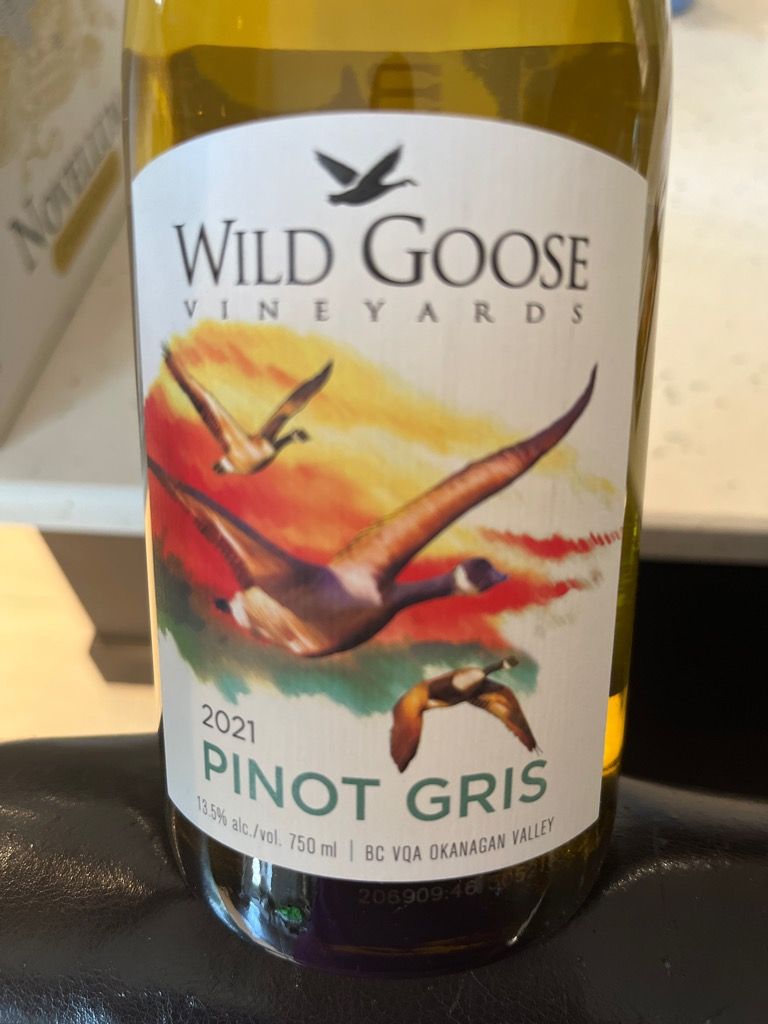 2021 Wild Goose Vineyards Pinot Gris, Canada, British Columbia ...