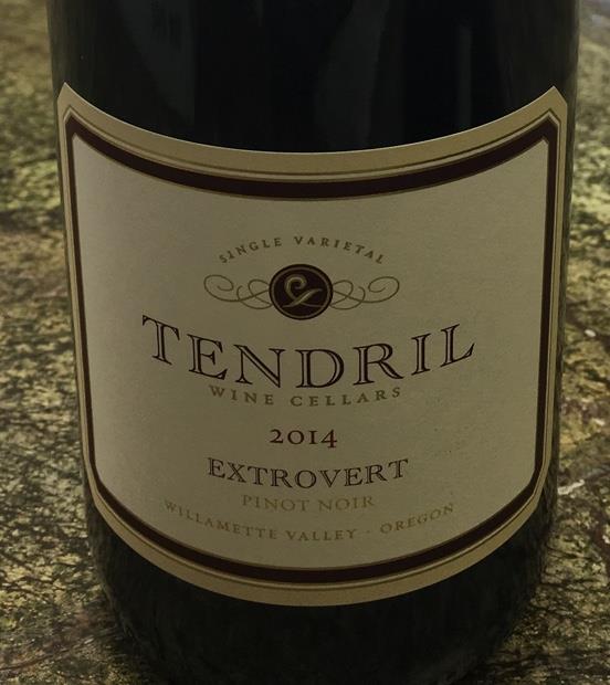 2014 Tendril Wine Cellars Pinot Noir Extrovert, USA, Oregon, Willamette ...