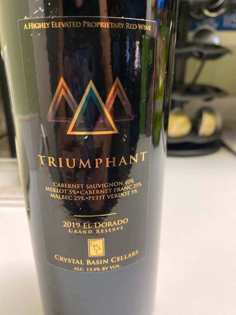 2019 Crystal Basin Cellars Triumphant - Grand Reserve, USA, California ...