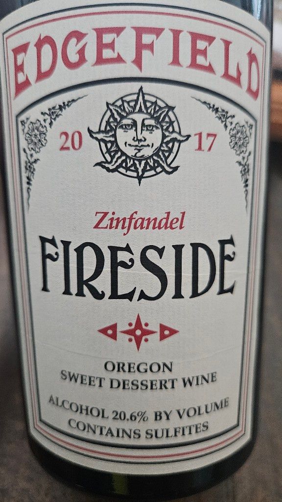 2017 Edgefield Winery Zinfandel Fireside, USA, Oregon/Washington ...