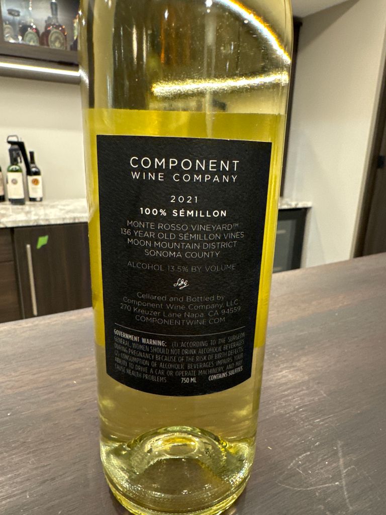 2021 Component Wine Company Sémillon Monte Rosso Vineyard, USA ...