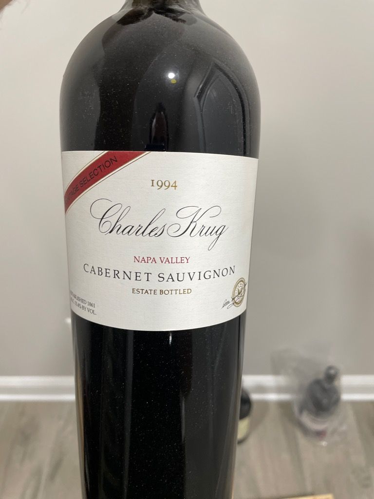 1994 Charles Krug Winery (Peter Mondavi Family) Cabernet Sauvignon ...