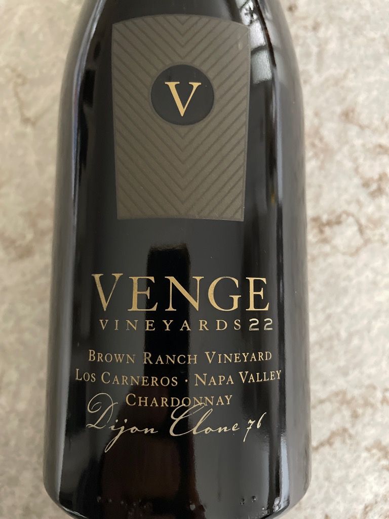 2022 Venge Vineyards Chardonnay Dijon Clones 76 Brown Ranch Carneros ...