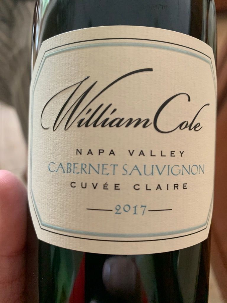 2017 William Cole Vineyards Cabernet Sauvignon Cuvée Claire, USA ...