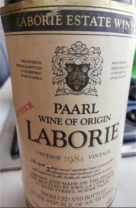 1984 Laborie Estate Wine, South Africa, Coastal Region, Paarl ...
