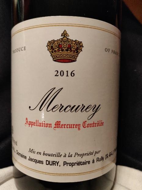 2020 Domaine Jacques Dury Mercurey, France, Burgundy, Côte Chalonnaise ...