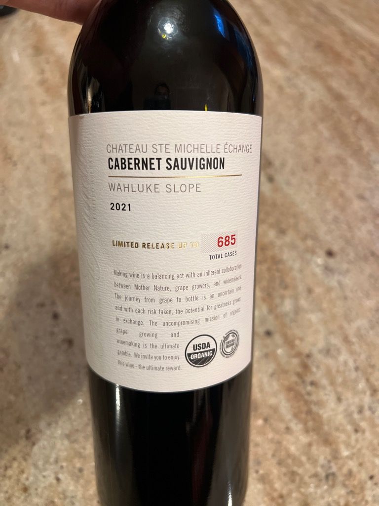 2021 Chateau Ste. Michelle Cabernet Sauvignon Limited Release, USA, Washington, Columbia Valley ...