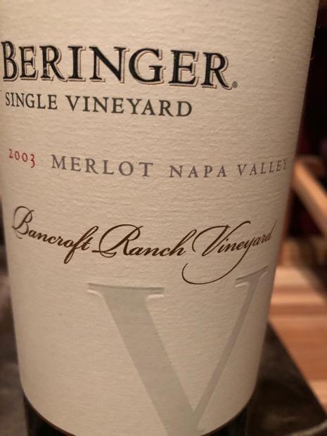 2003 Beringer Vineyards Merlot Bancroft Ranch, USA, California, Napa ...