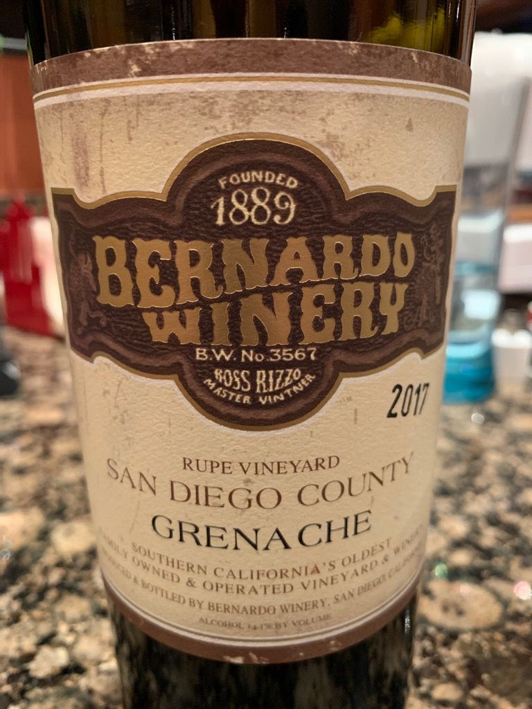 2019 Bernardo Winery Red Wine, USA, California, South Coast, San Diego ...