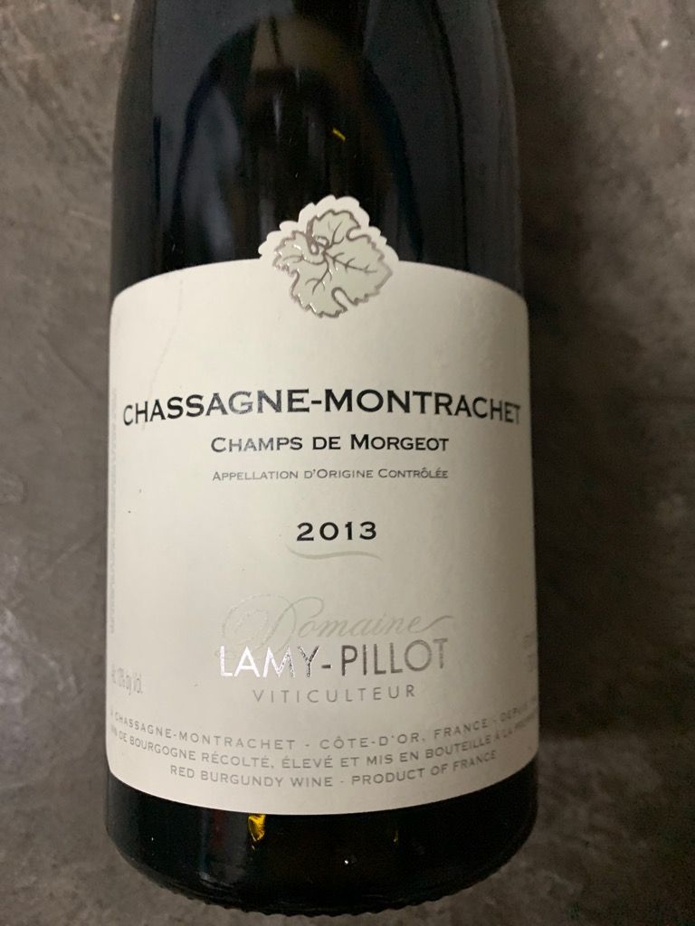 2013 Domaine Lamy-Pillot Chassagne-Montrachet Champs de Morgeot Rouge ...