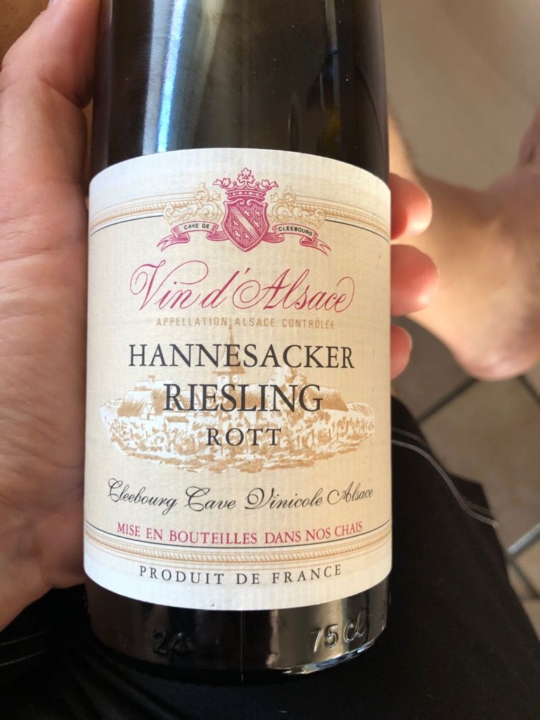 2017 Cave de Cleebourg Riesling Hannesacker de Rott, France, Alsace ...