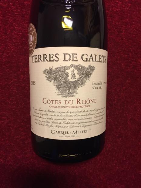 2015 Gabriel Meffre Côtes du Rhône Terres de Galets, France, Rhône ...