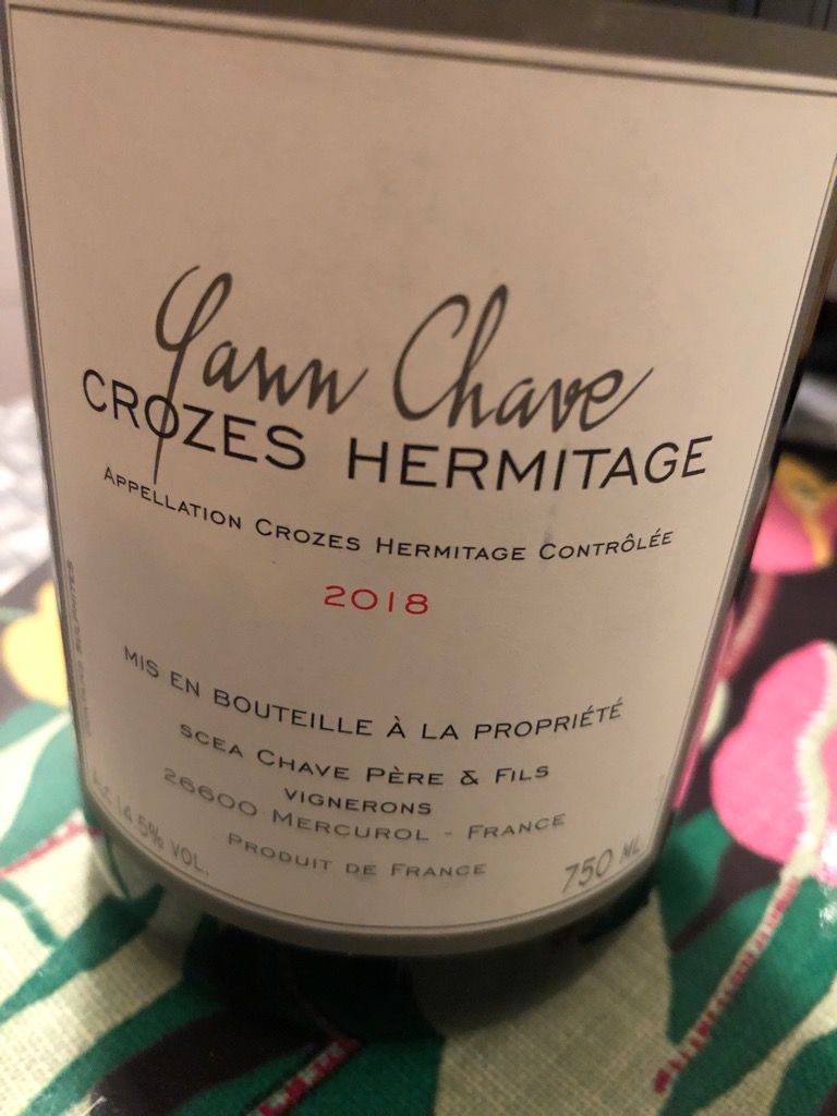 2018 Yann Chave Crozes-Hermitage Le Rouvre, France, Rhône, Northern ...