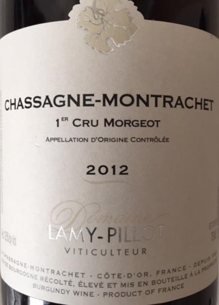 2012 Domaine Lamy-Pillot Chassagne-Montrachet 1er Cru Morgeot Rouge ...