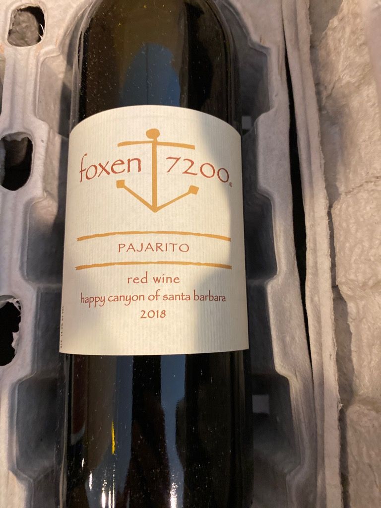 2018 Foxen 7200 Pajarito, USA, California, Central Coast, Happy Canyon ...