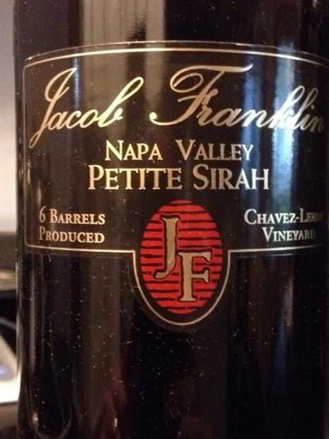 2012 Jacob Franklin Petite Sirah Chavez-Leeds Vineyard, USA, California ...