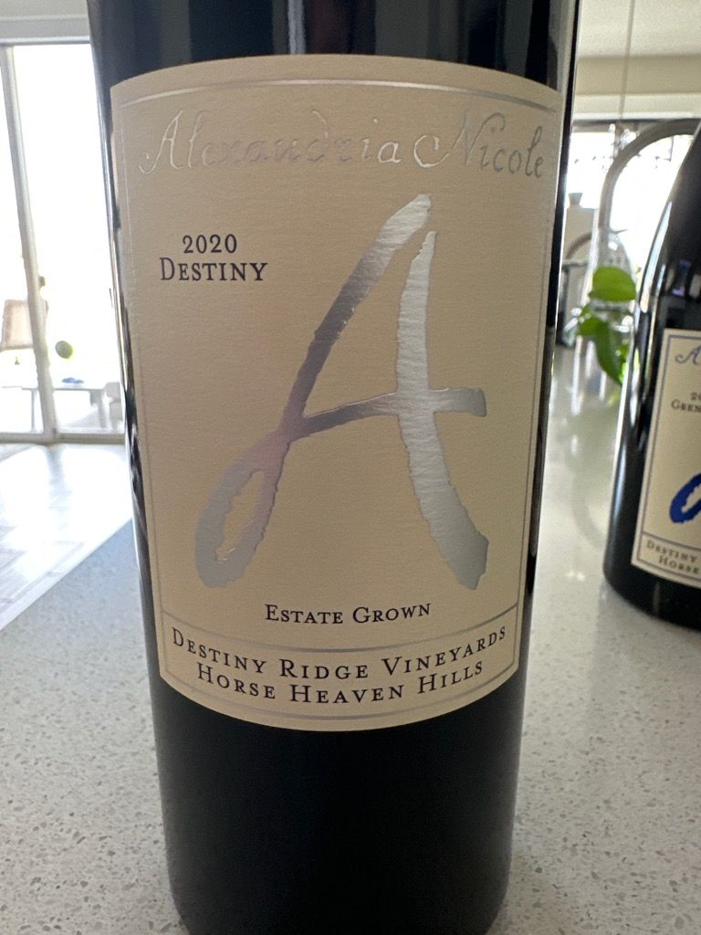 2020 Alexandria Nicole Destiny Destiny Ridge Vineyards, USA, Washington ...