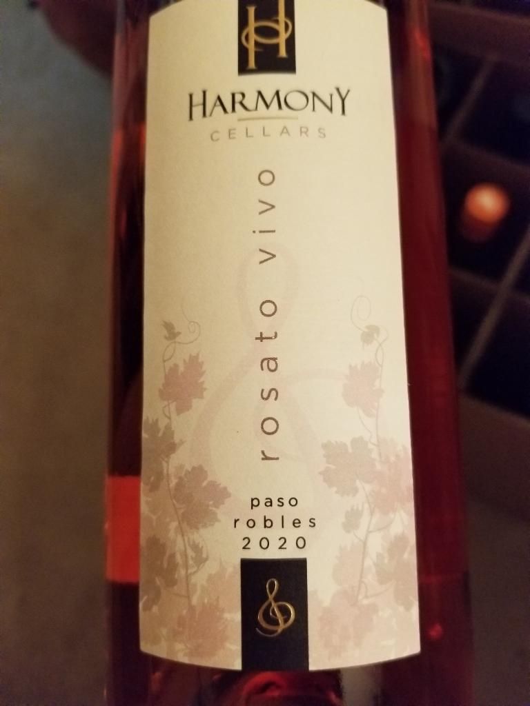 2021 Harmony Cellars Syrah rosato vivo, USA, California, Central Coast ...