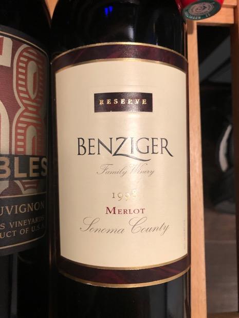1996 Benziger Family Winery Merlot Reserve Sonoma Valley, USA ...