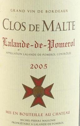 2005 SCEA Massonie Clos de Malte, France, Bordeaux, Libournais, Lalande ...
