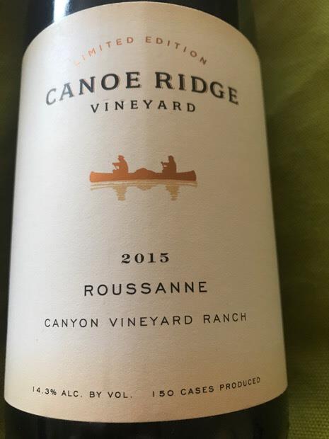 2015 Canoe Ridge Roussanne Limited Edition Canyon Vineyard Ranch, USA ...