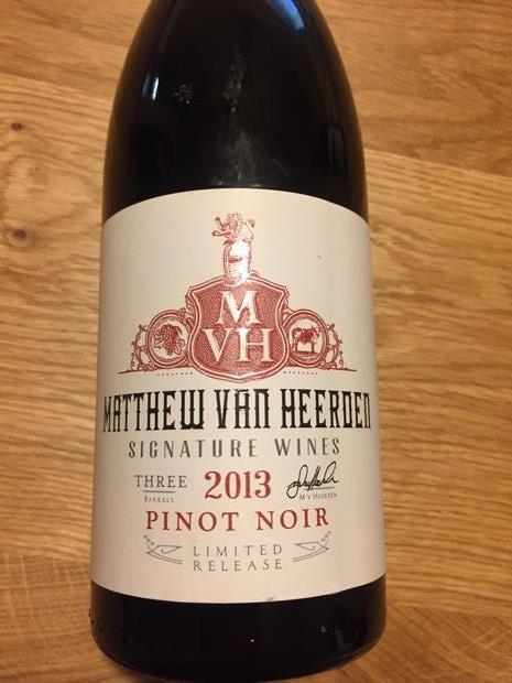 2013 Matthew Van Heerden Pinot Noir Signature Wines, South Africa, Cape ...