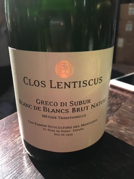 2019 Can Ramon Penedès Clos Lentiscus Greco di Subur Blanc de Blancs ...