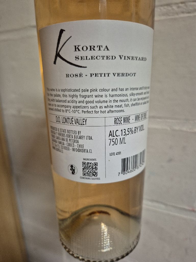 2024 Bodega y Viñedos Korta Petit Verdot Rosé, Chile, Curico Valley ...