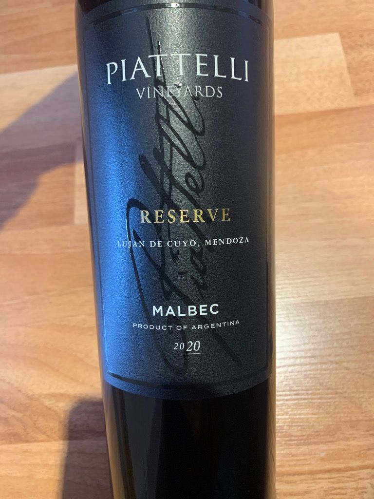 2020 Piattelli Vineyards Malbec, Argentina, Mendoza, Lujan de Cuyo ...