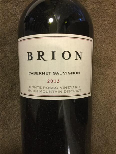 2013 Brion Cabernet Sauvignon Monte Rosso, USA, California, Sonoma ...
