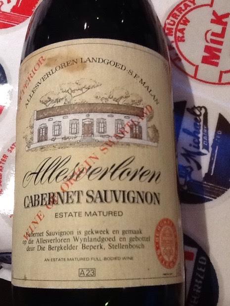 1981 Allesverloren Cabernet Sauvignon Estate Wine, South Africa ...