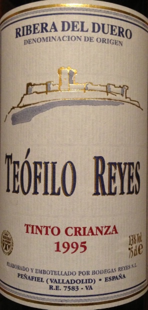 1995 Bodegas Reyes Ribera del Duero Teófilo Reyes Tinto Crianza, Spain ...