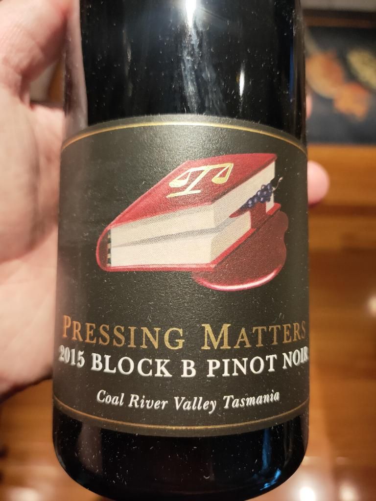 2015 Pressing Matters Pinot Noir Block B, Australia, Tasmania, Coal ...