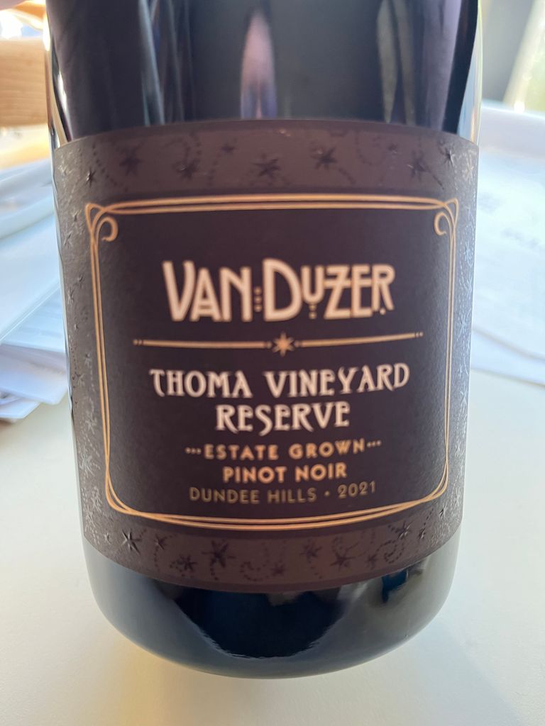 2021 Van Duzer Pinot Noir Estate Reserve Thoma Vineyard, USA, Oregon ...