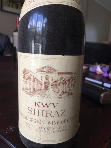 1989 KWV Shiraz, South Africa, Coastal Region - CellarTracker