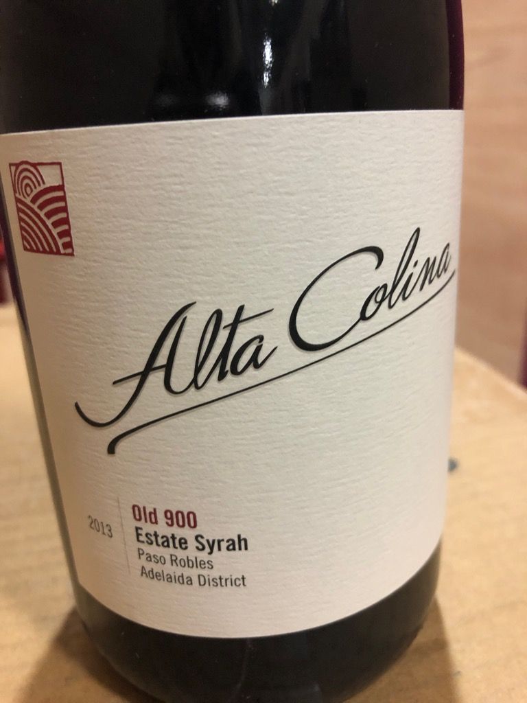 2013 Alta Colina Syrah Old 900, USA, California, Central Coast, Paso ...