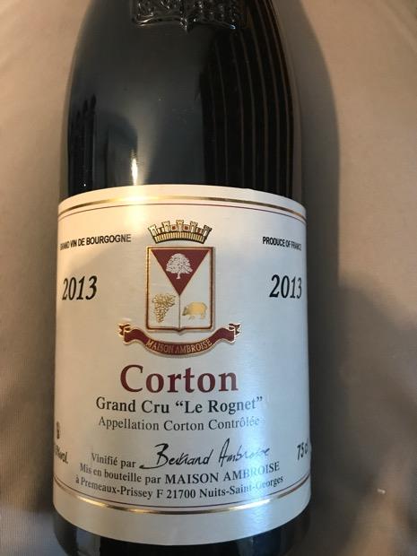 2013 Maison Bertrand Ambroise Corton-Le Rognet, France, Burgundy, Côte ...